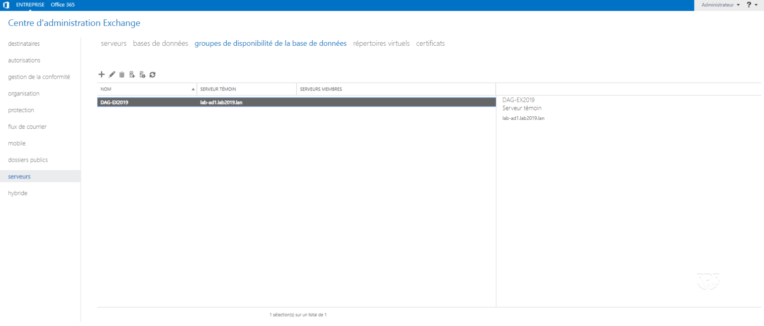 Exchange 2019: configuration of a DAG - RDR-IT