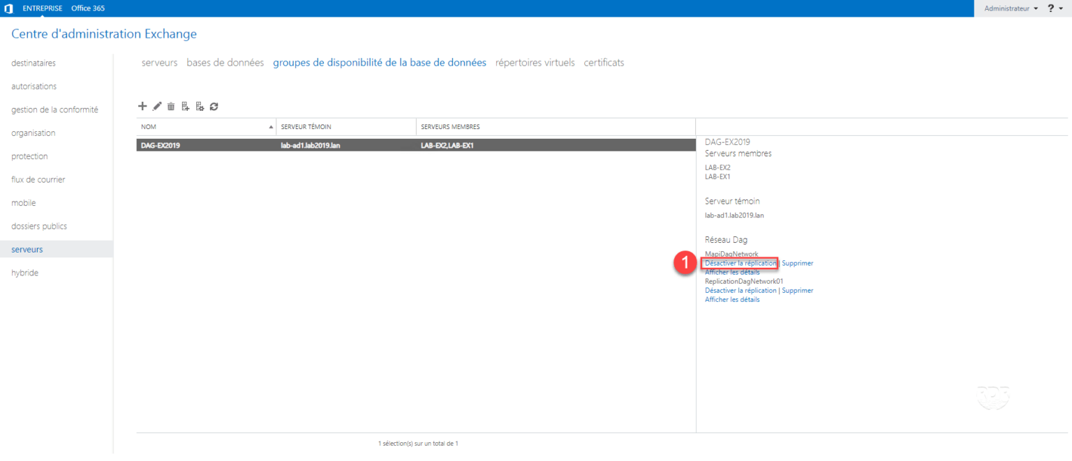 Exchange 2019: configuration of a DAG - RDR-IT