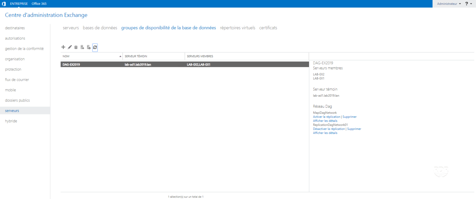 Exchange 2019: configuration of a DAG - RDR-IT