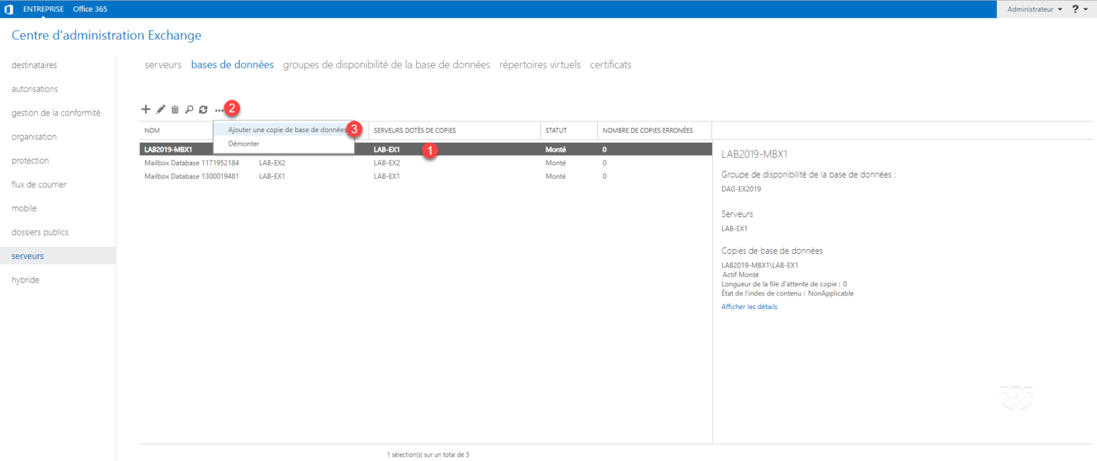 Exchange 2019: configuration of a DAG - RDR-IT