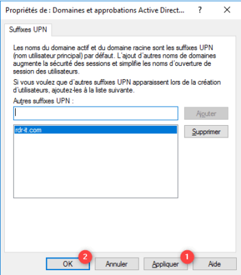 Active Directory : add a UPN suffix - RDR-IT