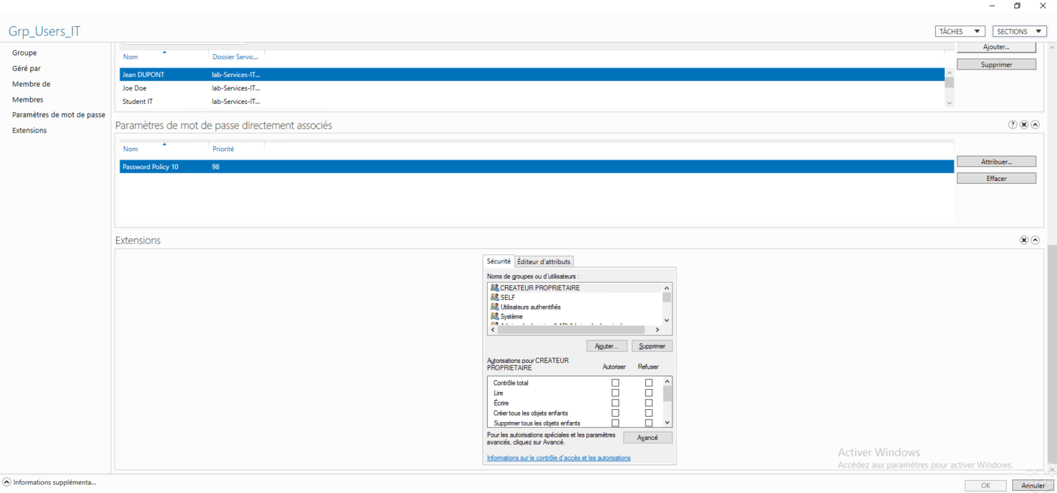 Active Directory : password policy - PSO - RDR-IT