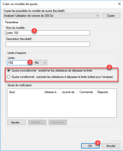 Windows Server : apply quotas on folders - RDR-IT