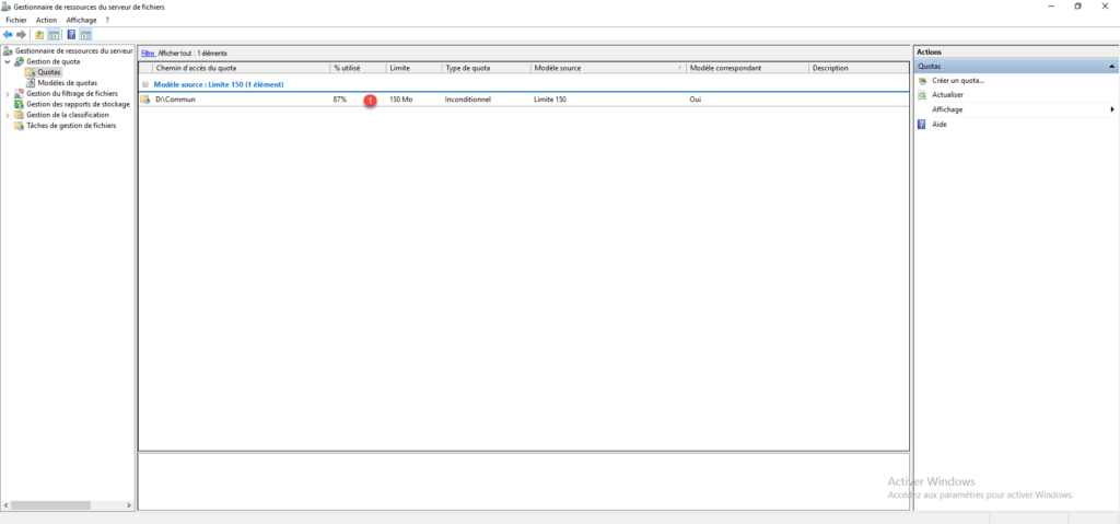 Windows Server : apply quotas on folders - RDR-IT