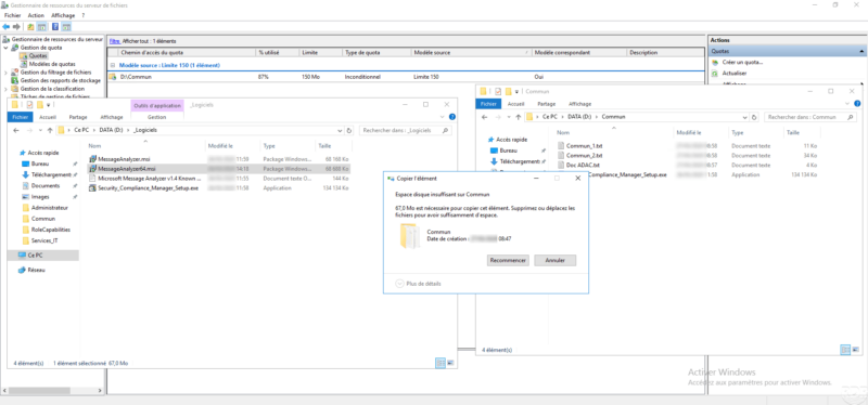 Windows Server : apply quotas on folders - RDR-IT