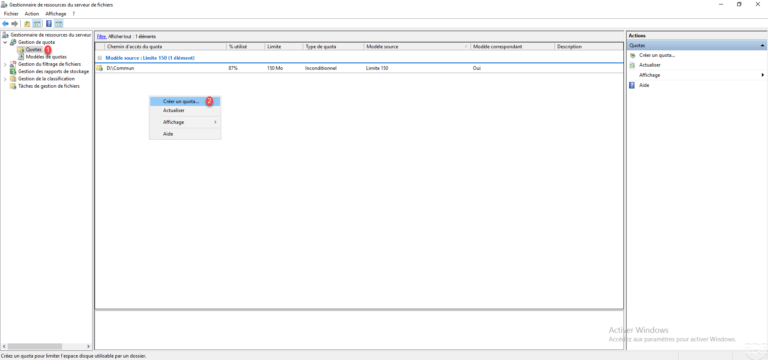 Windows Server : apply quotas on folders - RDR-IT