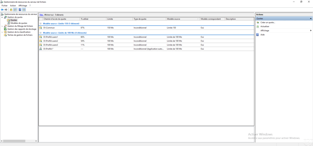 Windows Server : apply quotas on folders - RDR-IT