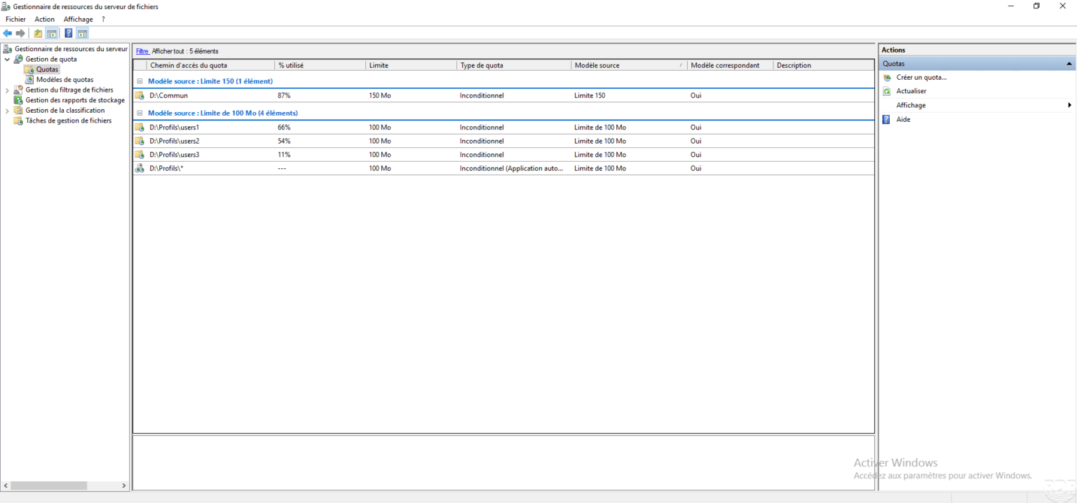 Windows Server : apply quotas on folders - RDR-IT