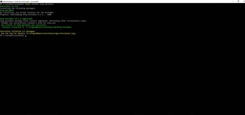 NTop : compteur de performance en ligne de commande sur Windows