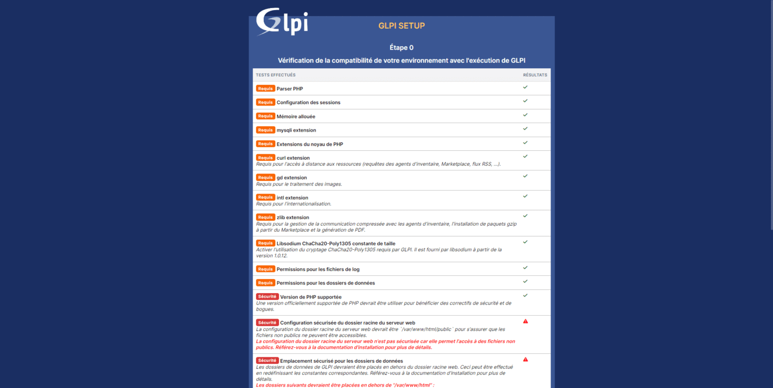GLPI 10 : installation