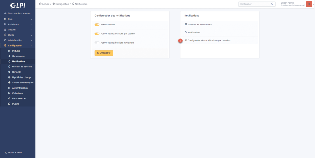 GLPI 10 : configuration des notifications par e-mail