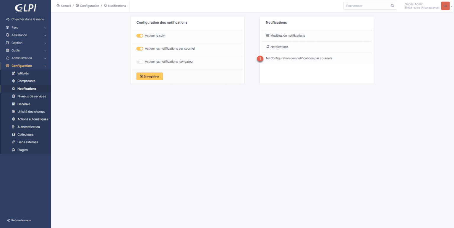 GLPI 10 : configuration des notifications par e-mail