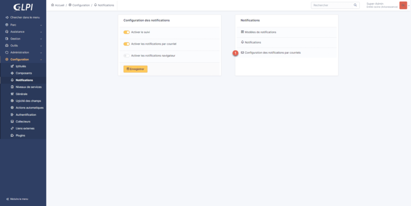 GLPI 10 : configuration des notifications par e-mail