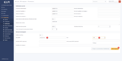 GLPI 10: configuration of email notifications - RDR-IT