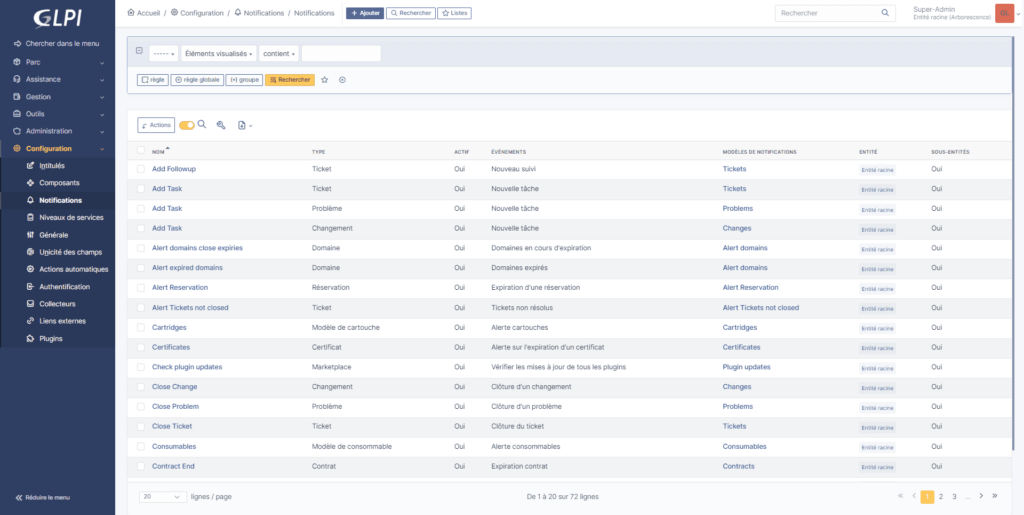GLPI 10: configuration of email notifications - RDR-IT