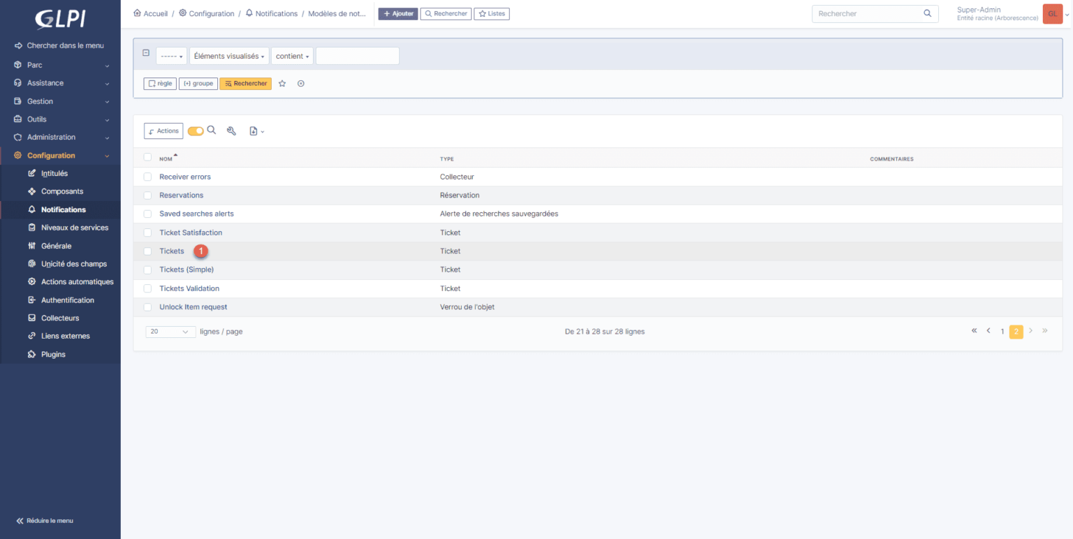 GLPI 10: configuration of email notifications - RDR-IT