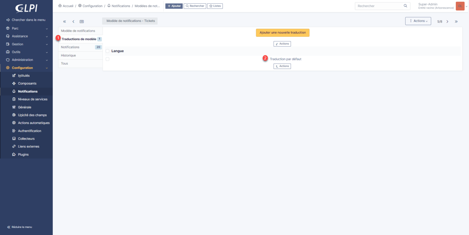 GLPI 10: configuration of email notifications - RDR-IT
