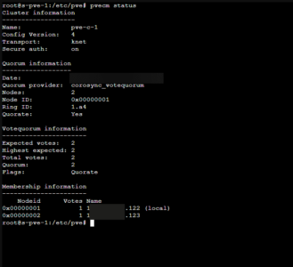 Proxmox: quorum configuration with a cluster of 2 servers - RDR-IT