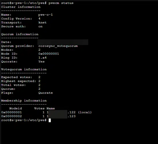 Proxmox: quorum configuration with a cluster of 2 servers - RDR-IT