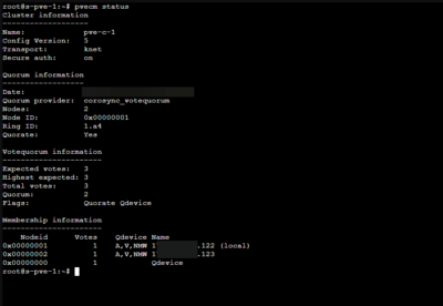 Proxmox: quorum configuration with a cluster of 2 servers - RDR-IT