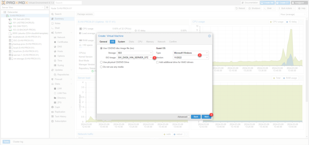 Proxmox: create a virtual machine - RDR-IT
