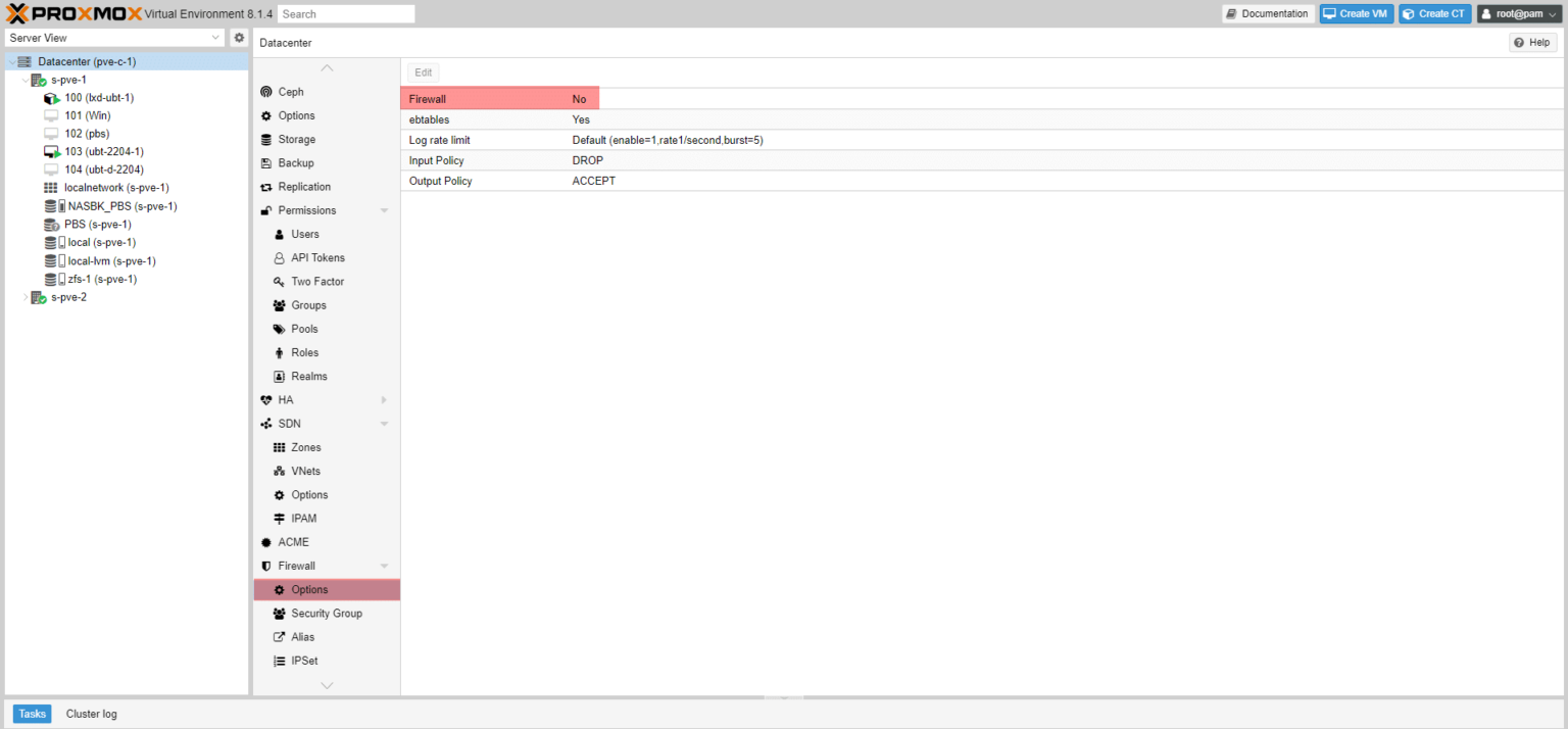 Proxmox : utiliser le Firewall intégré pour sécuriser les machines ...