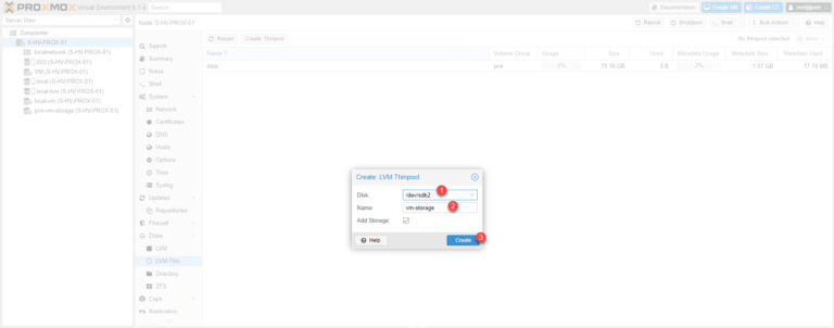 Proxmox: partition a disk - RDR-IT