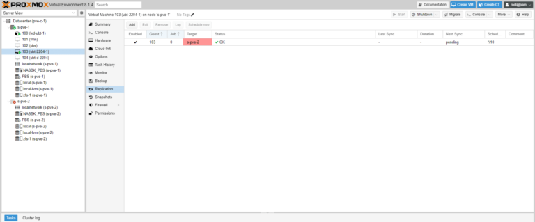 Proxmox: replication of VMs between 2 Proxmox servers - RDR-IT
