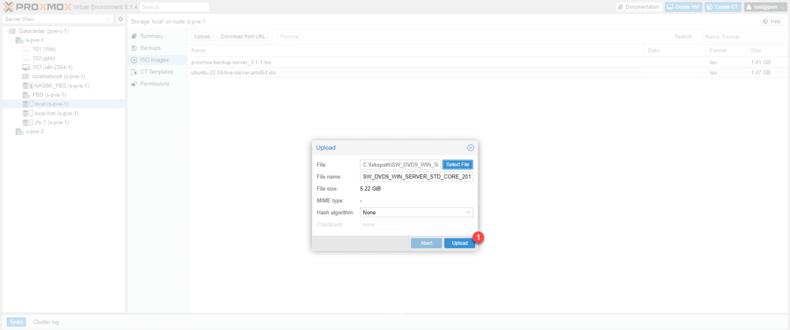 Proxmox : envoyer un ISO sur Proxmox