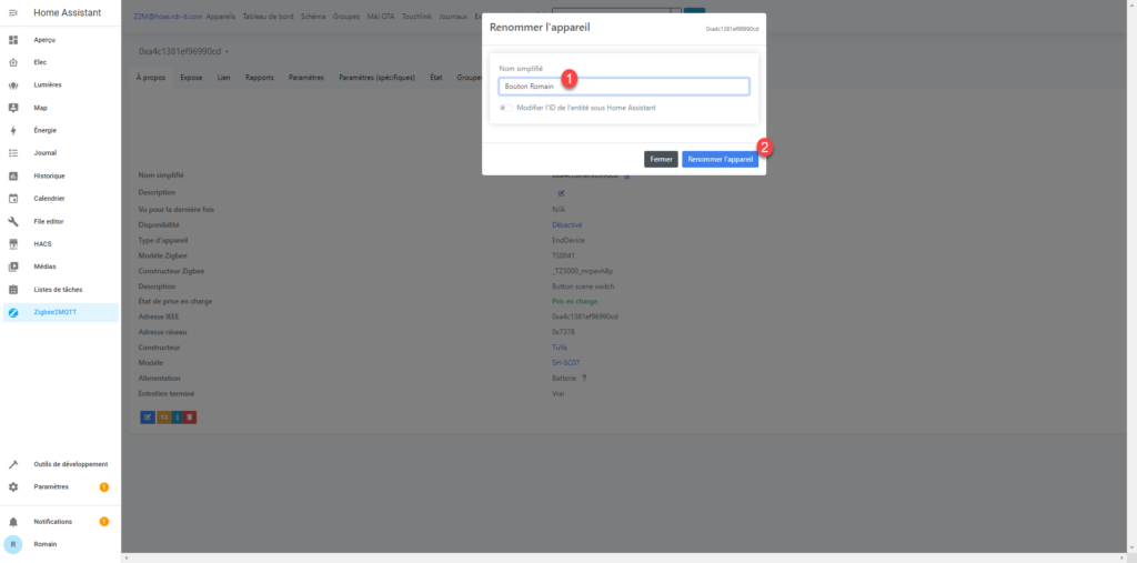 Home Assistant : installer et configurer un bouton connecté Zigbee - RDR-IT