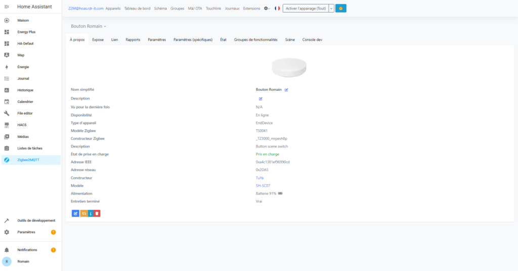 Home Assistant : installer et configurer un bouton connecté Zigbee - RDR-IT