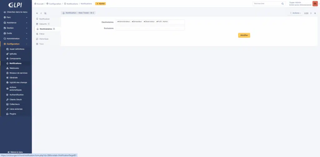 GLPI 11 : configurer les notifications par e-mail