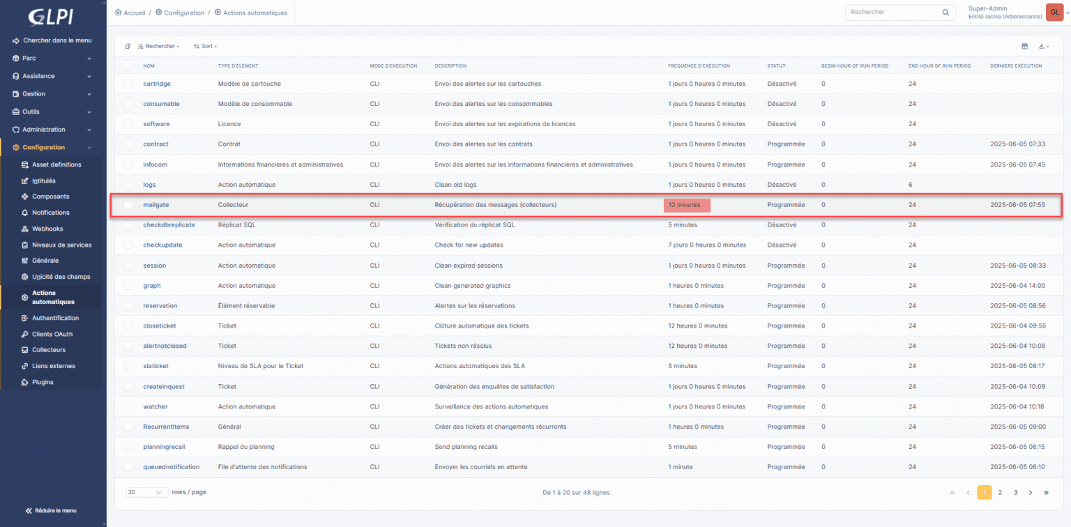 GLPI 11: Configuring automatic actions on Linux - RDR-IT