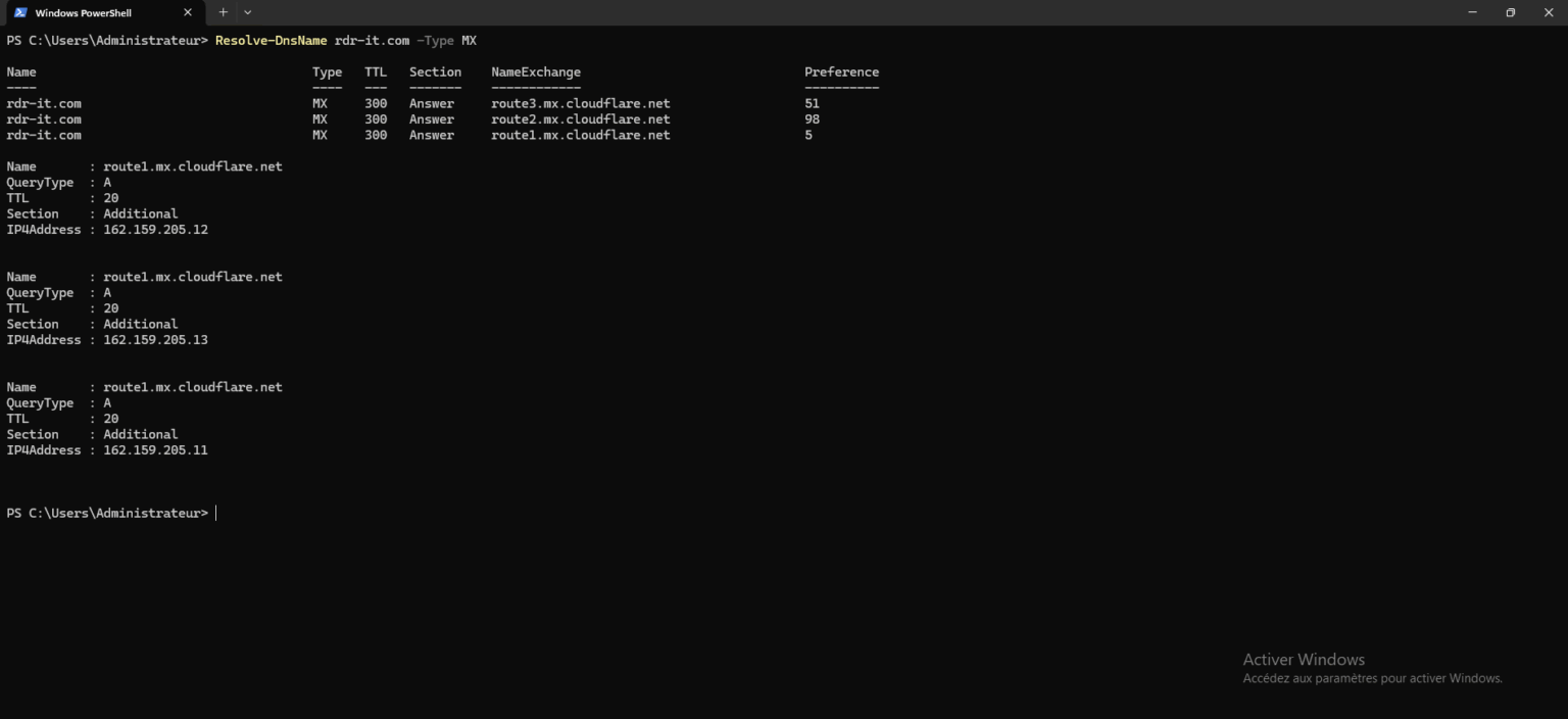 PowerShell: Resolve a DNS name with Resolve-DnsName - RDR-IT