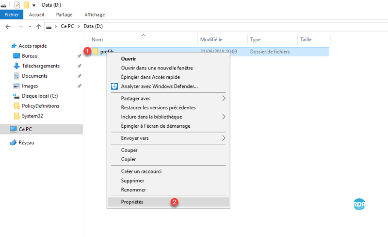 GPO: User Folder Redirection - RDR-IT