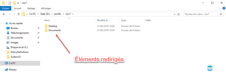 GPO: User Folder Redirection - RDR-IT